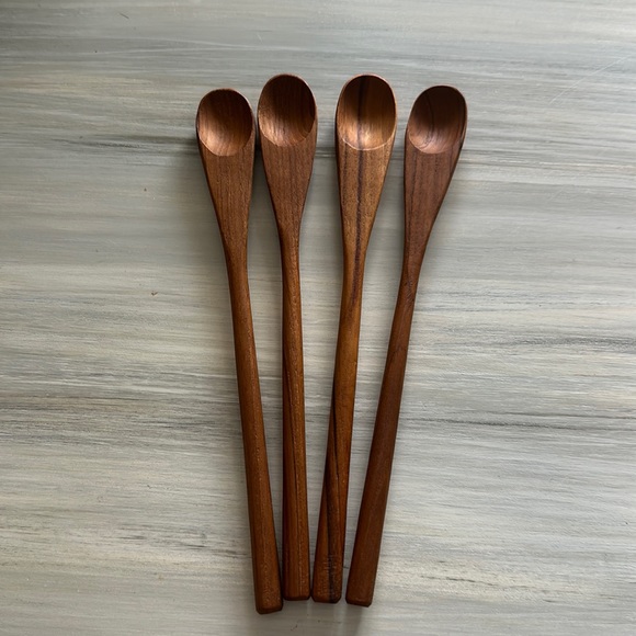 Dining | Nwot 4 Long Handled Teak Spoons | Poshmark